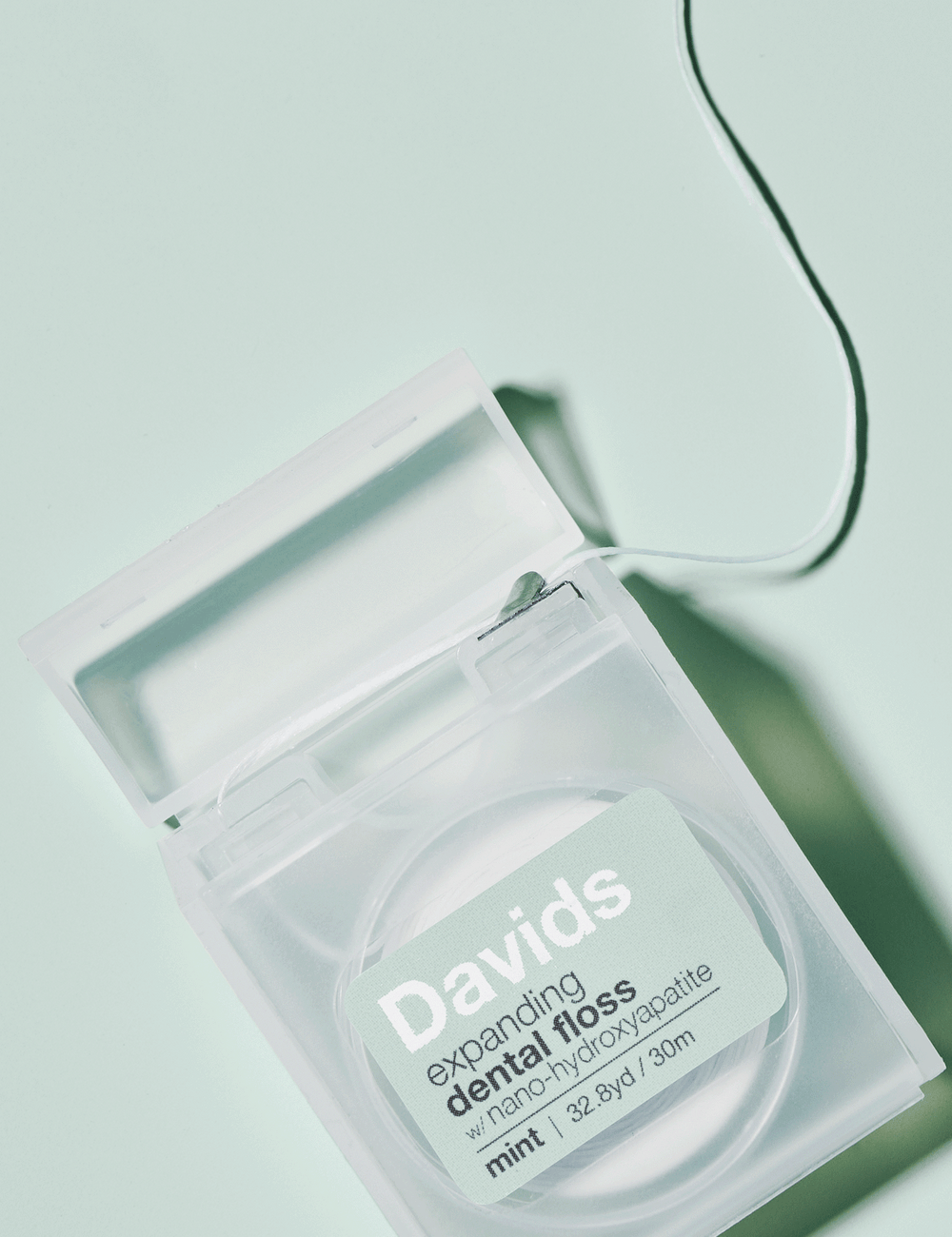 Davids Hydroxi™ expanding dental floss / refillable dispenser / mint