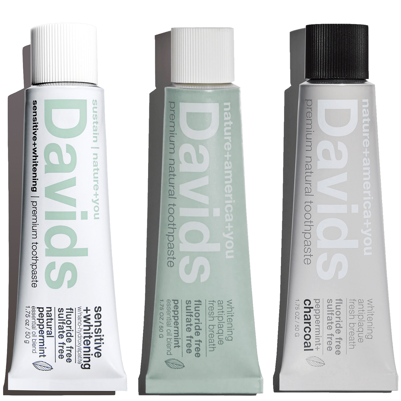 Davids travel size premium toothpaste / trial pack / 1.75 oz